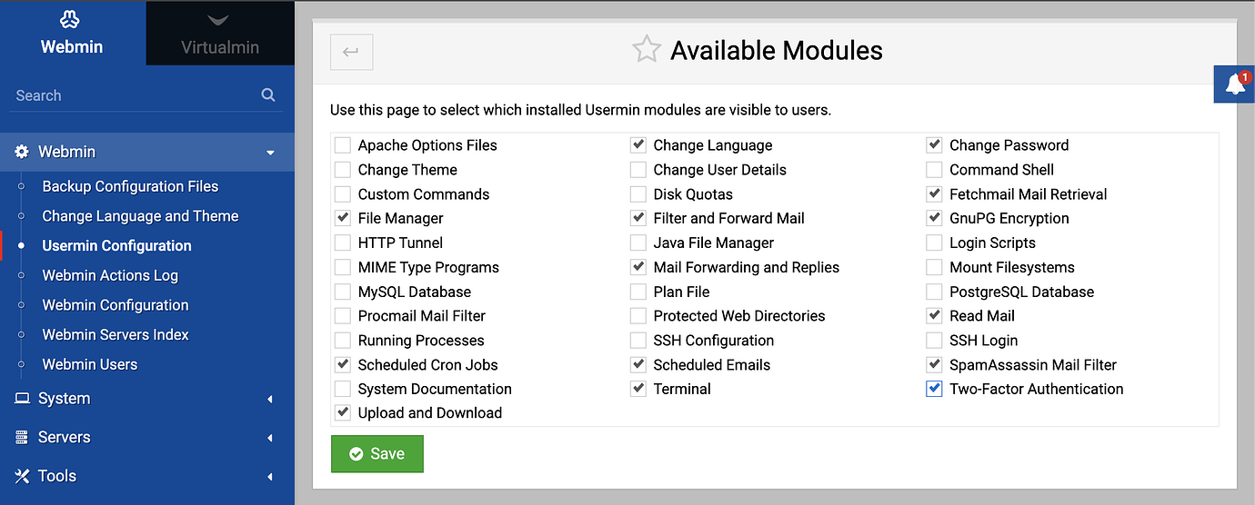 How to set up 2FA for Usermin and Virtualmin users - Help! (Home for newbies) - Virtualmin Community